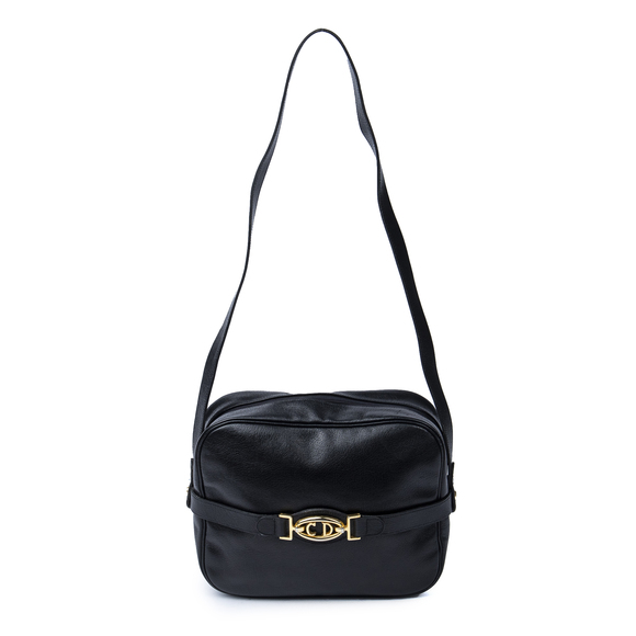 Dior | Bags | Dior Vintage Cd Logo Shoulder Tote In Black Grained ...